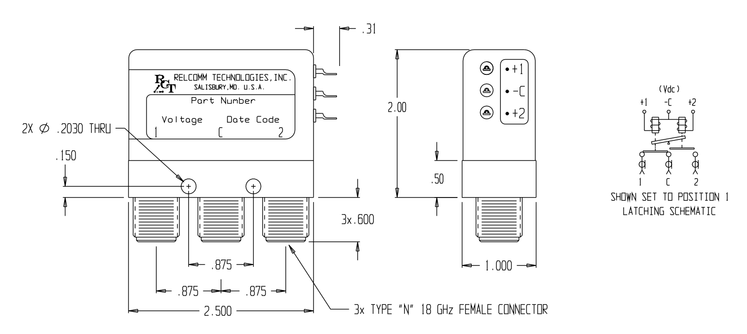 RDL-Series SPDT Relay W/N Connectors 18 GHz - Relcomm Technologies, Inc.